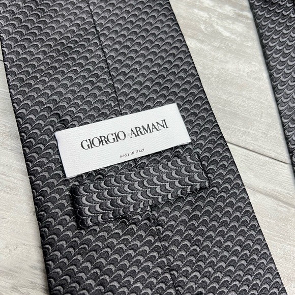 Giorgio Armani | Accessories | Giorgio Armani Black Grey Pattern Silk ...